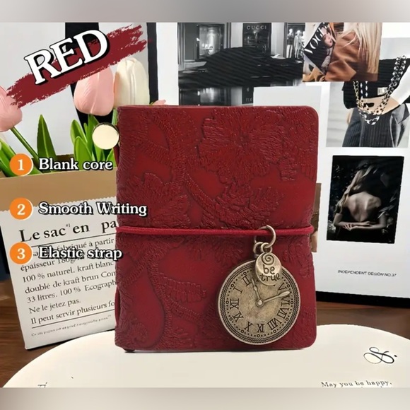 Office | Red Note Book Vintage Lace Look Mini New | Poshmark